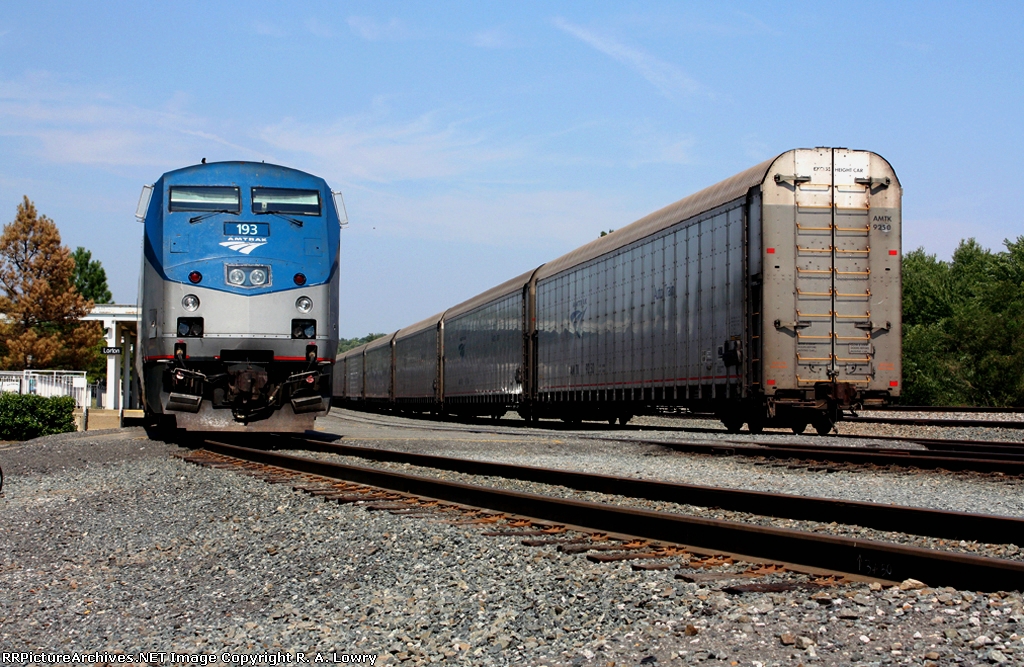AMTK 193 Will Lead Train 53 From Lorton, Va to Sanford, Fl